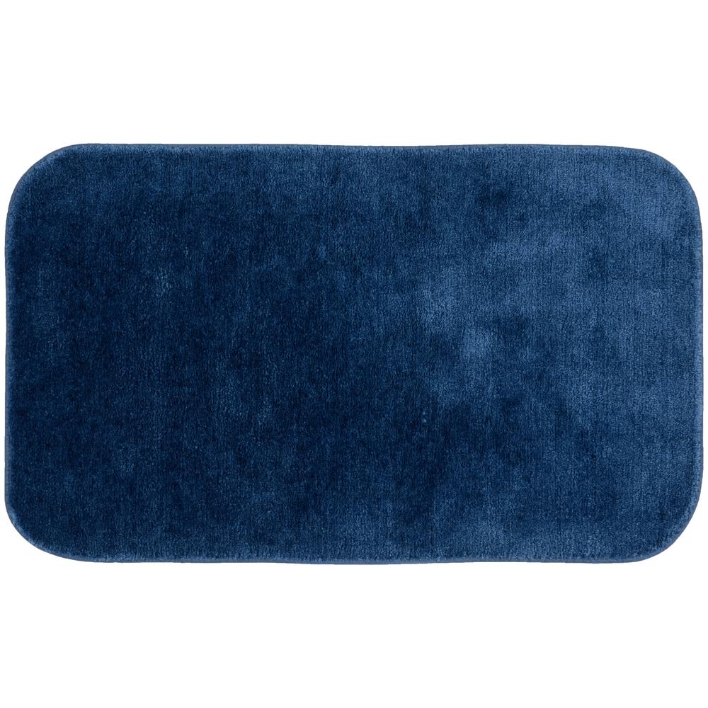 Garland Rug Traditional Navy 24 in. x 40 in. Plush Nylon Bath Mat ...
