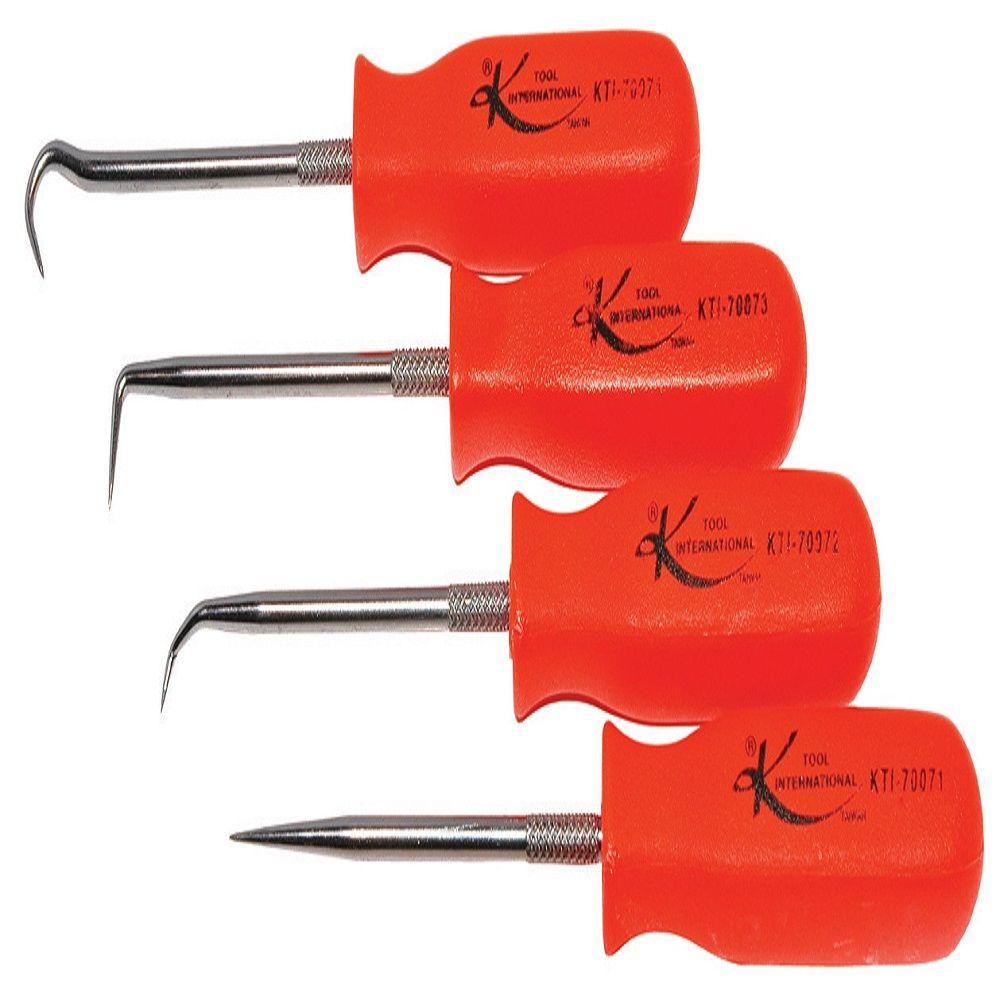 K Tool International Neon Orange Mini Pick Set (4-Piece)-KTI70070 - The ...