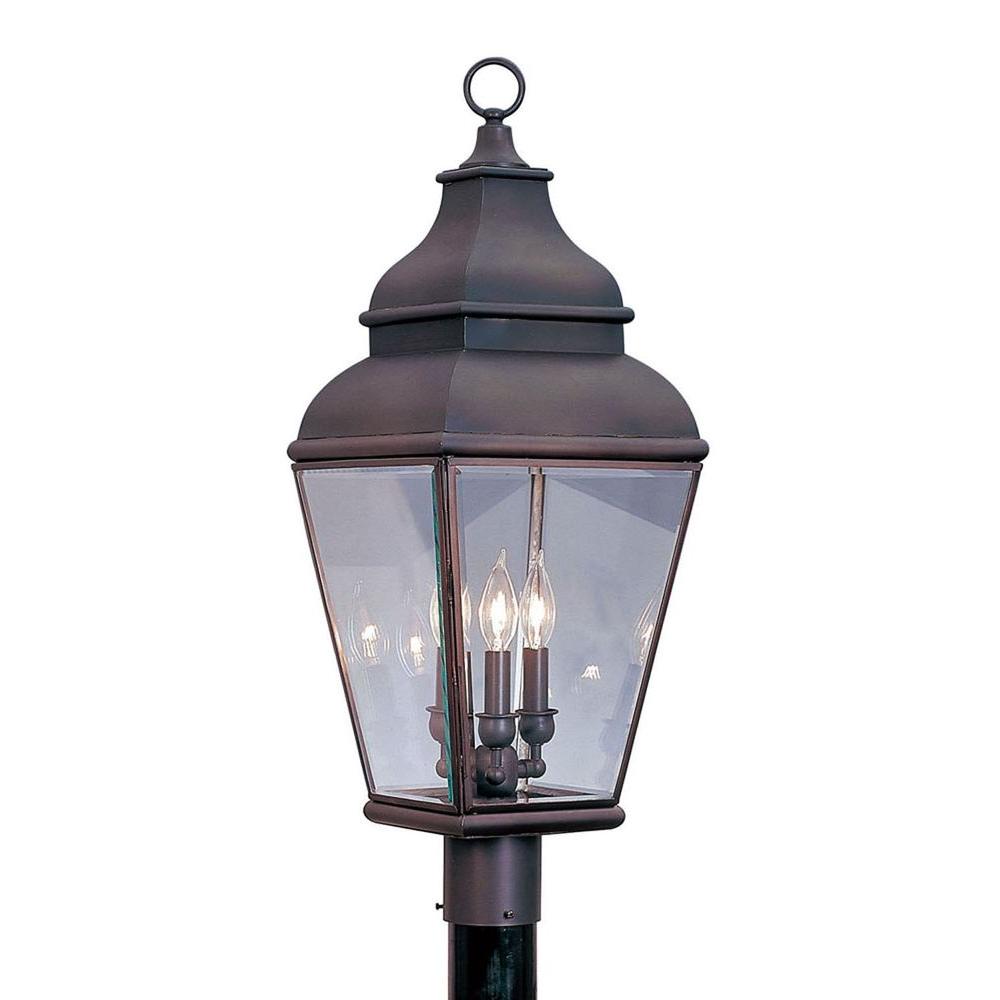 Livex Lighting Exeter 3 Light Bronze Outdoor Post Top Lantern-2594-07 ... Livex Lighting Exeter 3 Light Bronze Outdoor Post Top Lantern-2594-07 ...