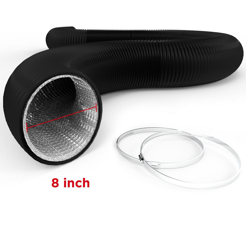 Master Flow Insulated Flexible Duct R6 Fiberglass Silver Jacket 8 Inch ...