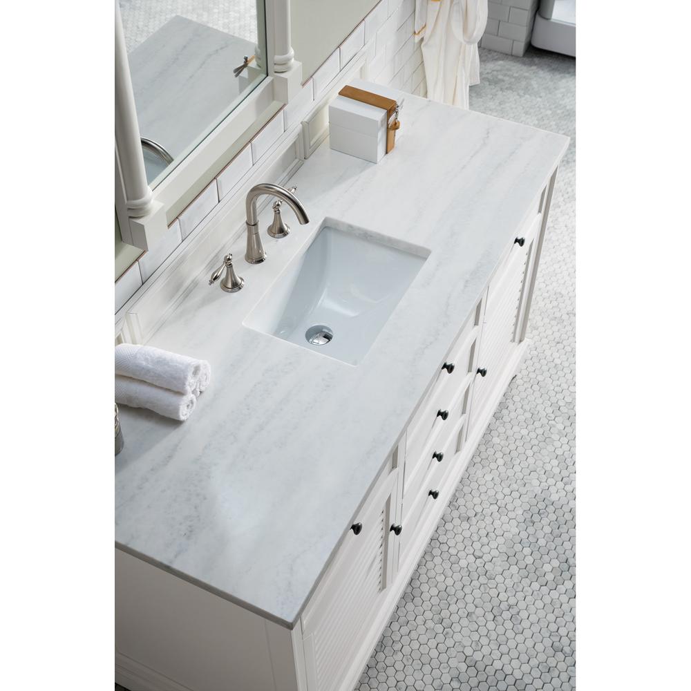 James Martin Vanities Savannah 60 in. Single Vanity in Bright White ...