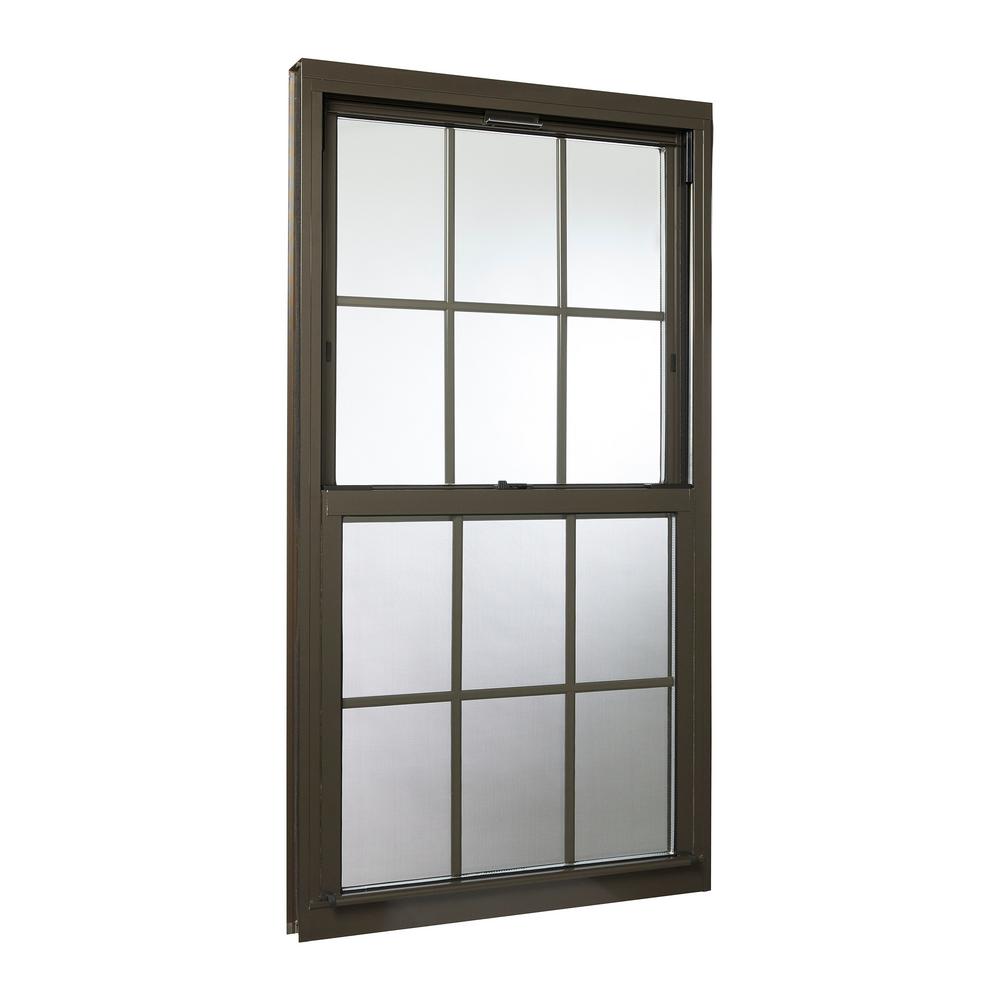 TAFCO WINDOWS 32 in. x 60 in. Double Hung Aluminum Window with Low-E ...