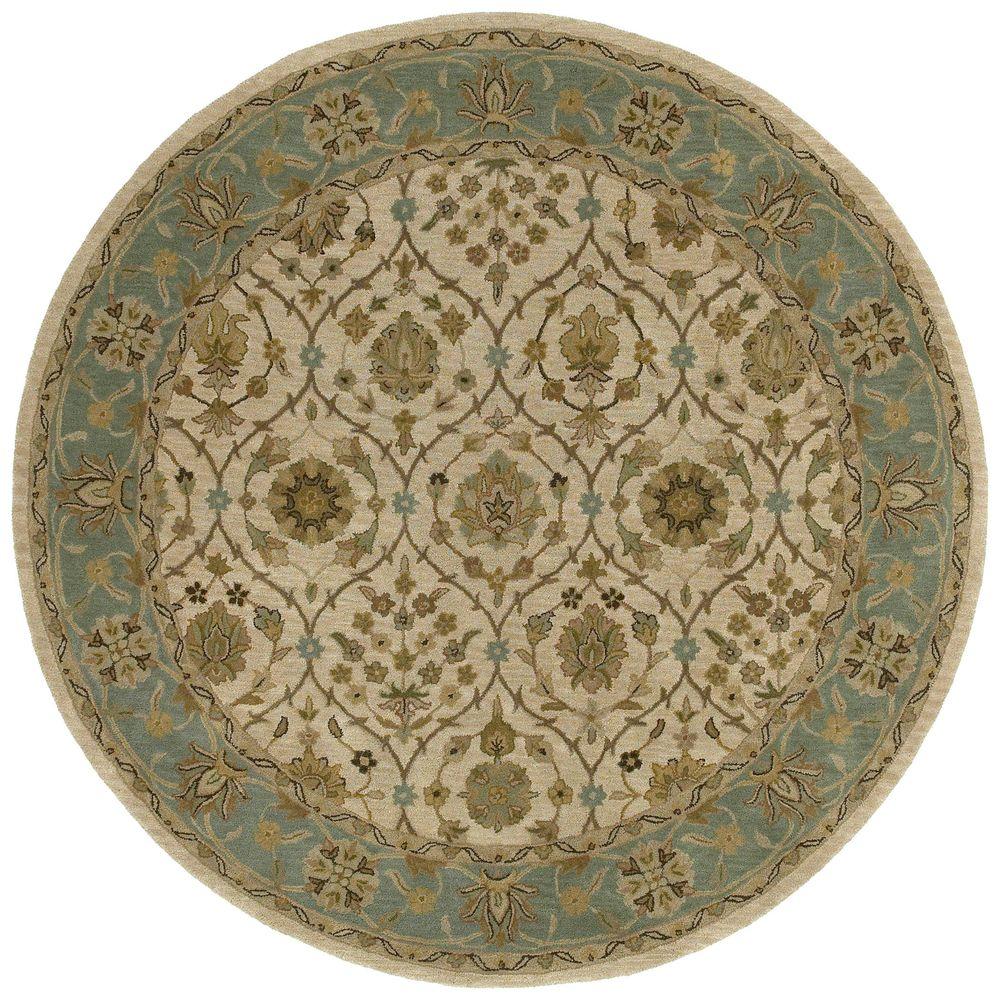 Kaleen Tara Palma Ivory 10 ft. x 10 ft. Round Area Rug-7710-01 9.9 Rnd ...