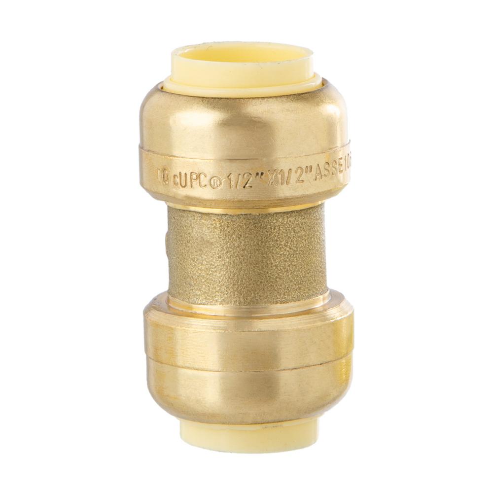 LittleWell 1/2 in. x 1.2 in. Brass Push-Fit Coupling-ACPF8 - The Home Depot
