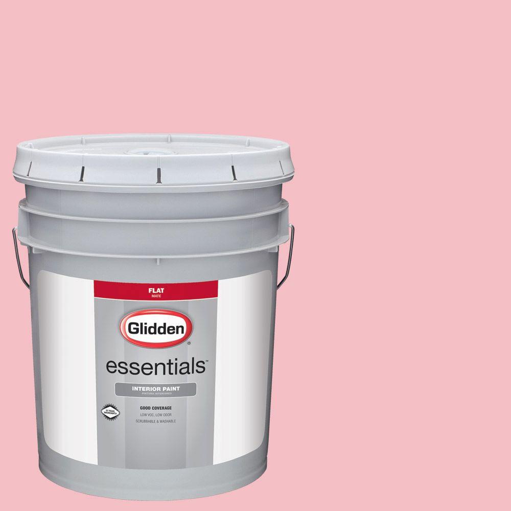 Glidden Essentials 5 gal. #HDGR29 Cotton Candy Pink Flat Interior Paint ...