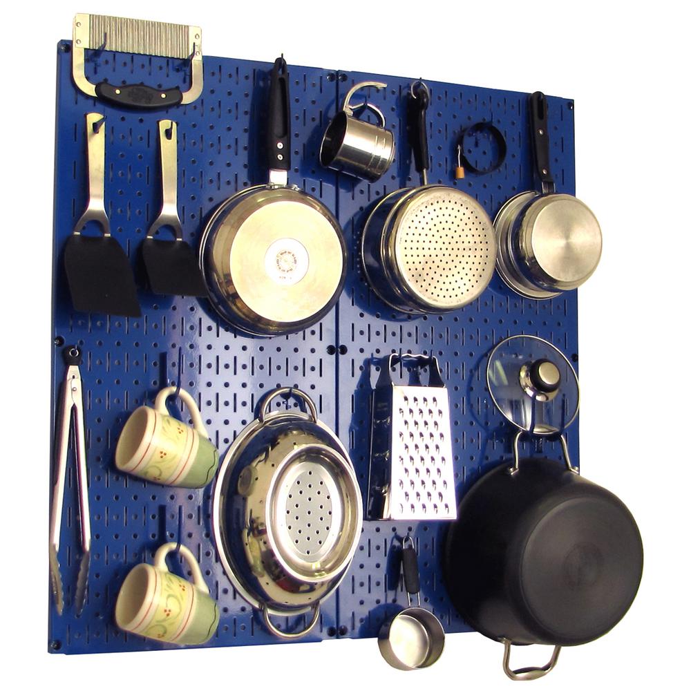 Wall Control Kitchen Pegboard 32 in. x 32 in. Metal Peg Board Pantry ...