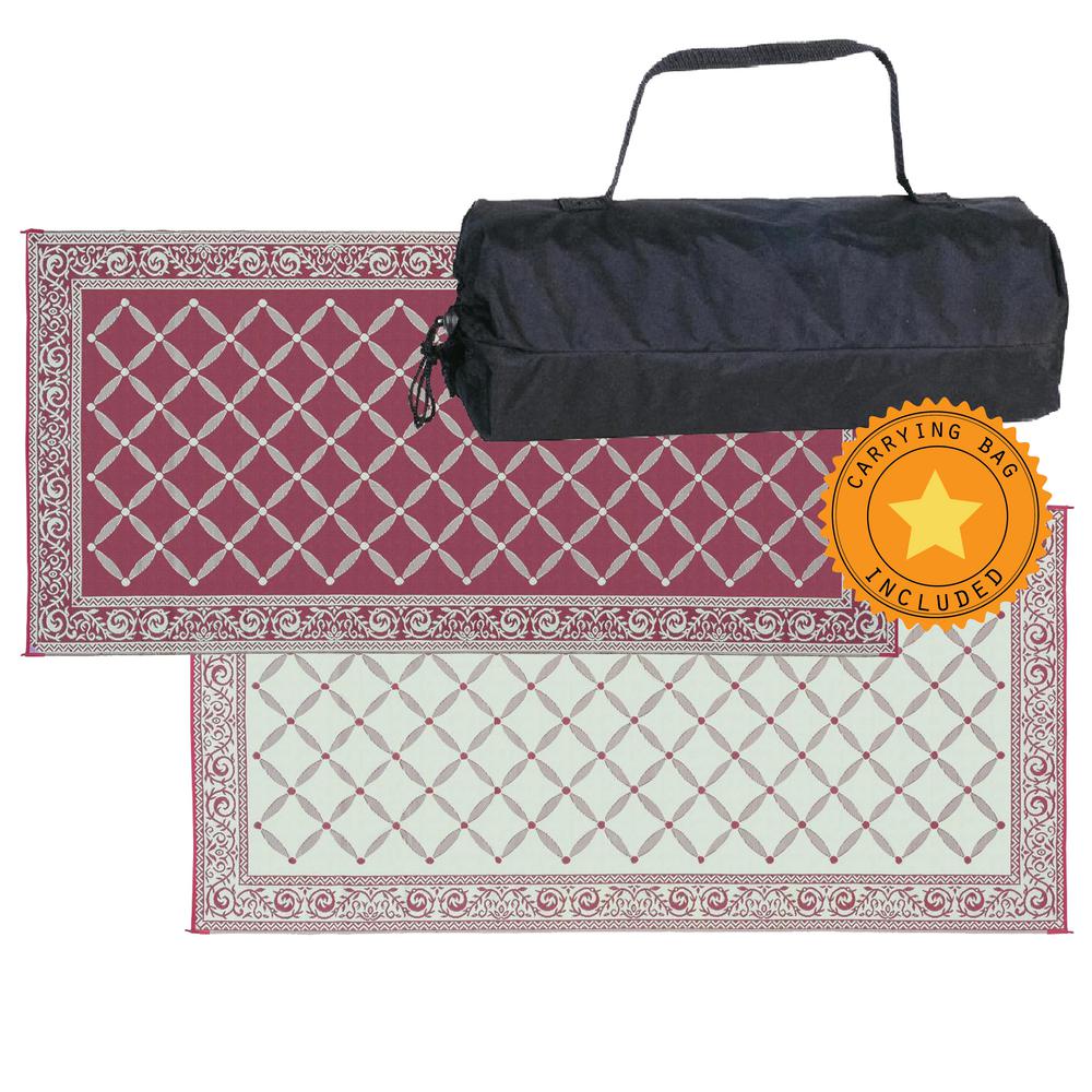 Reversible Mats 9 ft. x 18 ft. Reversible Mat - Classic Burgundy/Beige ...