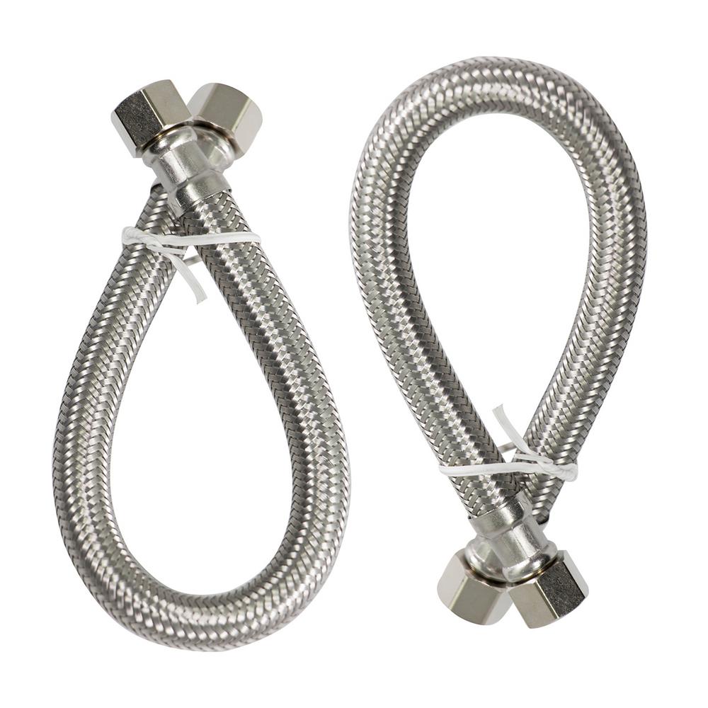 The Plumber s Choice 3 8 FIP X 3 8 Compression X 12 Braided Faucet