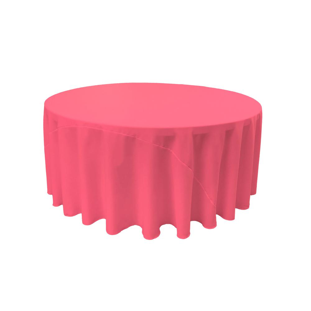 LA Linen 108 in. Round Hot Pink Polyester Poplin Tablecloth-TCpop108R ...