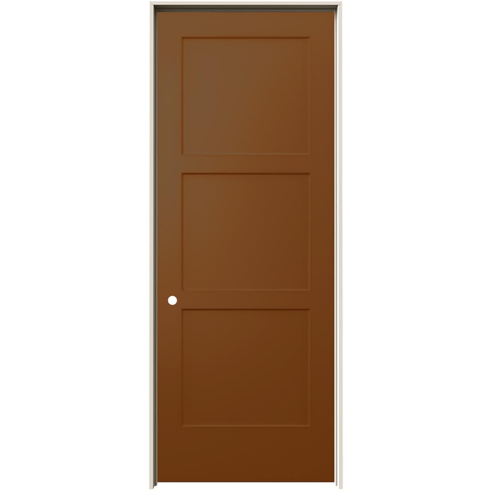 JELD-WEN 36 in. x 96 in. Birkdale Hazelnut Stain Right-Hand Smooth ...