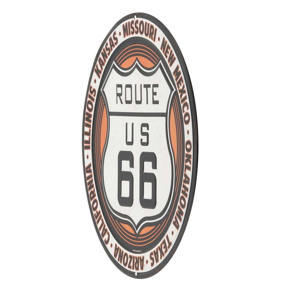 Open Road Brands Route 66-Round Tin Sign-90149443-S - The Home Depot
