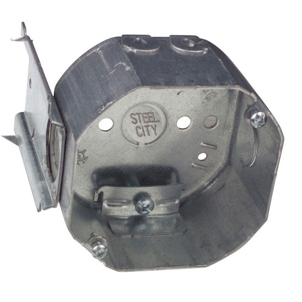 Steel City 4 in. 22.5 cu. in. Pre-Galvanized Steel Octagon Box (Case fo ...