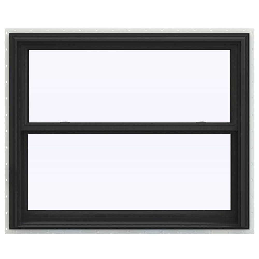 JELD-WEN 44 in. x 41 in. V-2500 Series Bronze FiniShield Vinyl Double ...