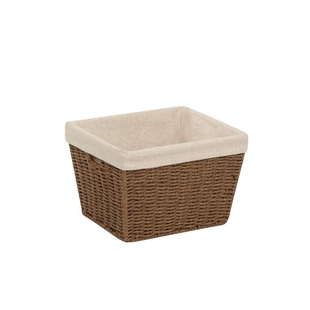 Honey Can Do 12 In X 8 In Brown Parchment Cord Tote STO 03565 The Home Depot