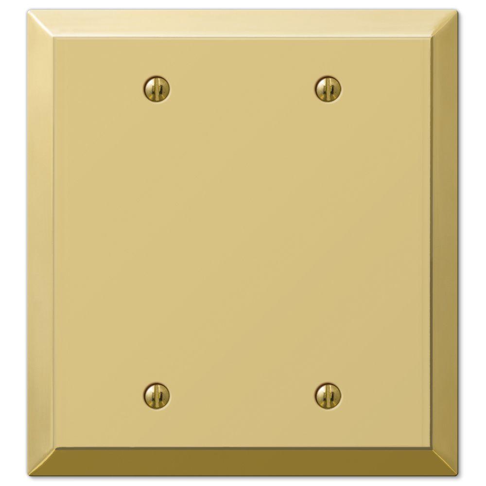 AMERELLE Brass 2-Gang Blank Plate Wall Plate (1-Pack)-154BB - The Home ...
