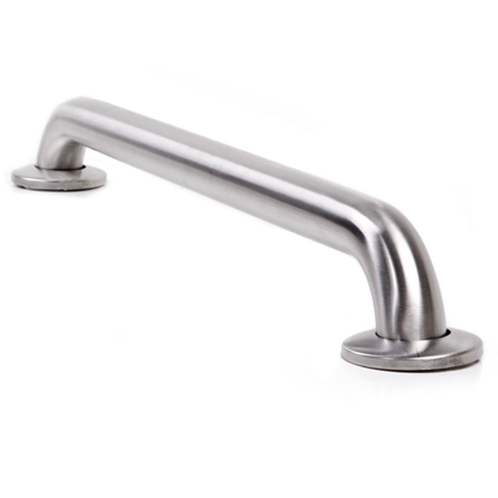 ARISTA 48 in. x 1-1/4 in. Concealed Screw Grab Bar in Brushed Stainless ...