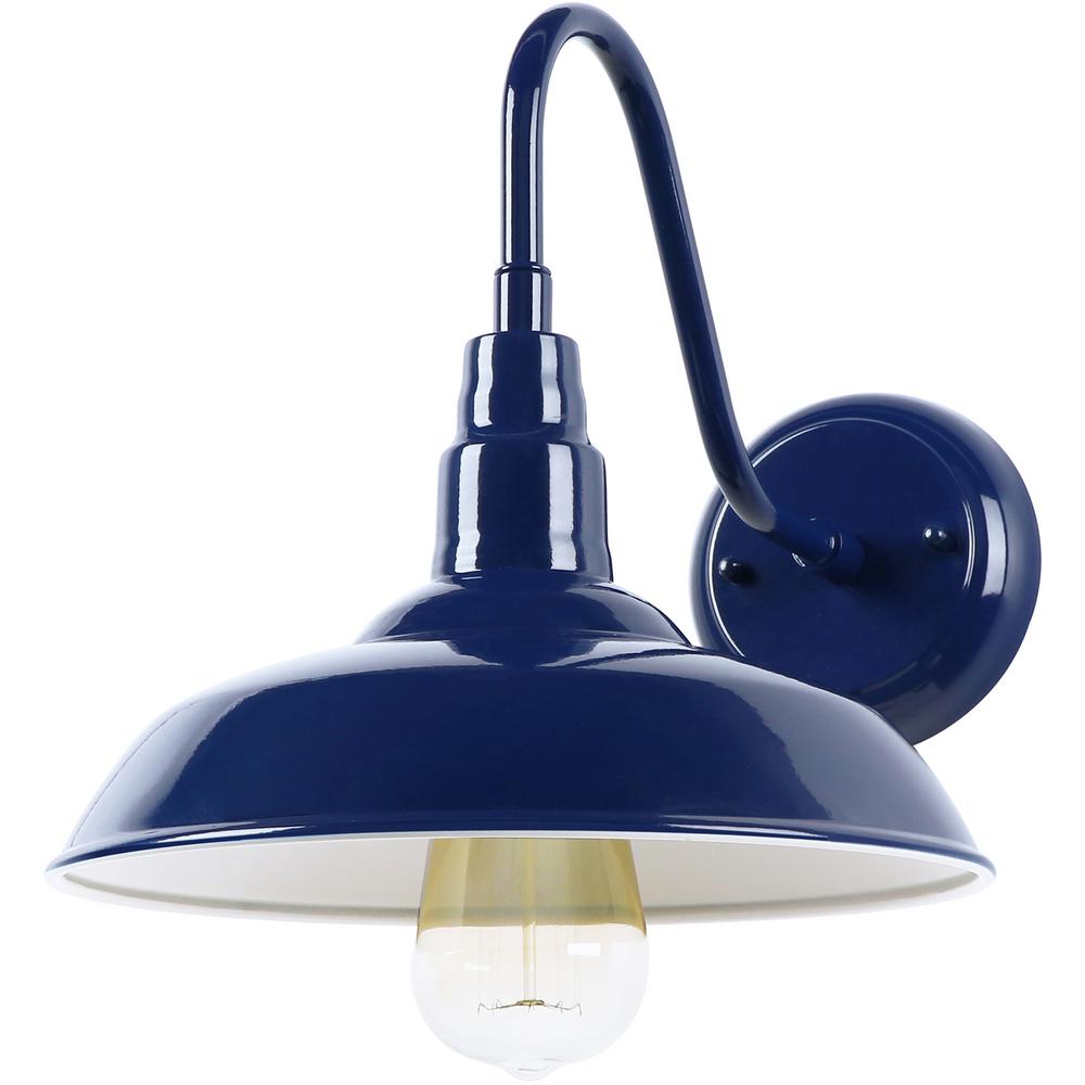 Lora 1-Light Blue Outdoor Wall Barn Light Sconce-EL0523BU - The Home Depot