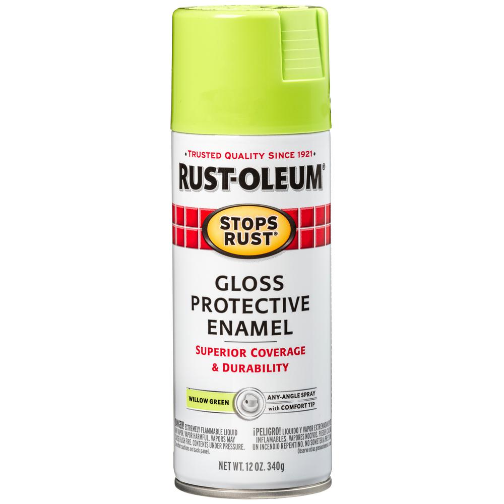 Rust-Oleum Stops Rust 12 oz. Protective Enamel Gloss Willow Green Spray ...