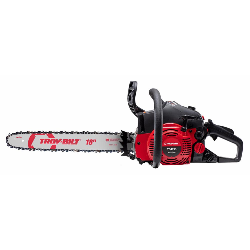 Troy-Bilt 18 in. 42 cc 2-Cycle Lightweight Gas Chainsaw with Automatic ...