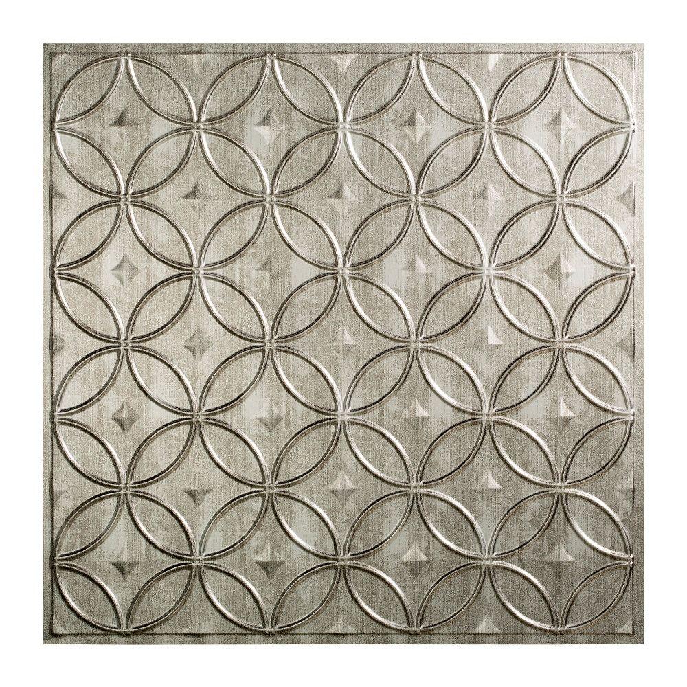 Fasade Rings - 2 ft. x 2 ft. Lay-in Ceiling Tile in Crosshatch Silver ...
