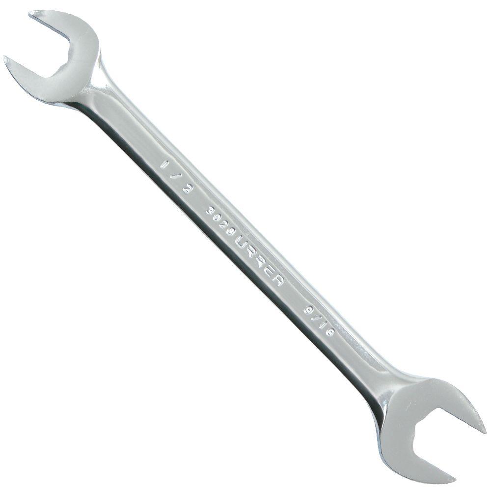 URREA 1 2 In X 9 16 In Open End Chrome Wrench 3026 The Home Depot