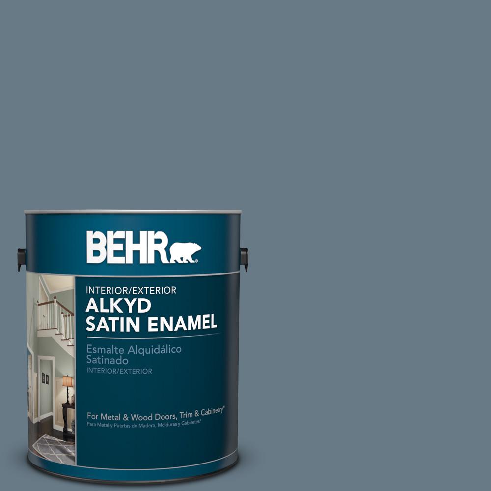 BEHR MARQUEE 5-gal. #N490-5 Charcoal Blue Satin Enamel Exterior Paint ... BEHR MARQUEE 5-gal. #N490-5 Charcoal Blue Satin Enamel Exterior Paint ...