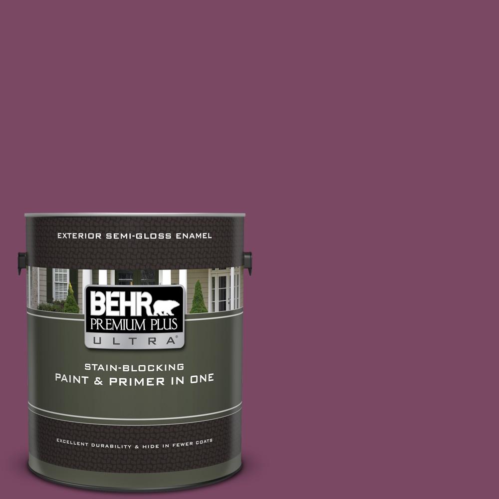 BEHR Premium Plus 1 gal. #PPU13-02 Juniper Berries Semi-Gloss Enamel ...