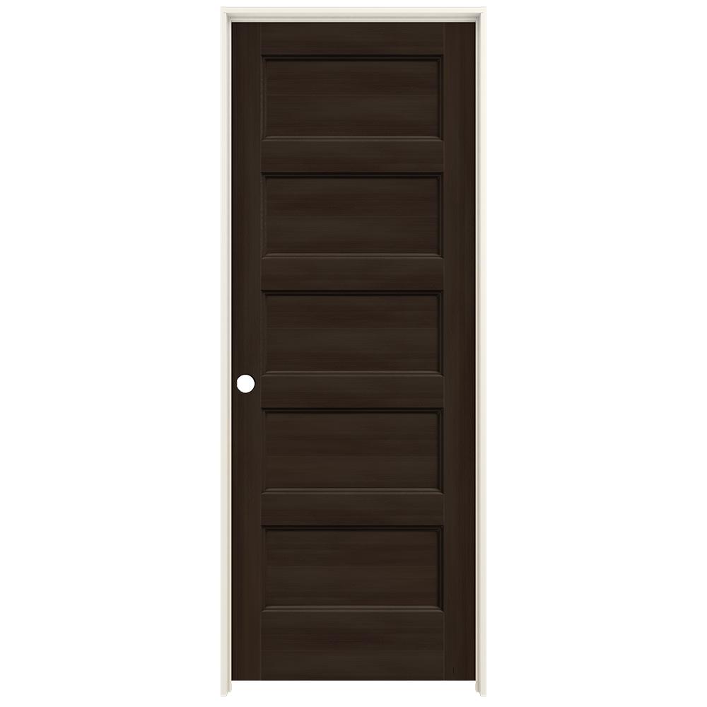 JELD-WEN 30 in. x 80 in. Conmore Espresso Stain Smooth Solid Core ...