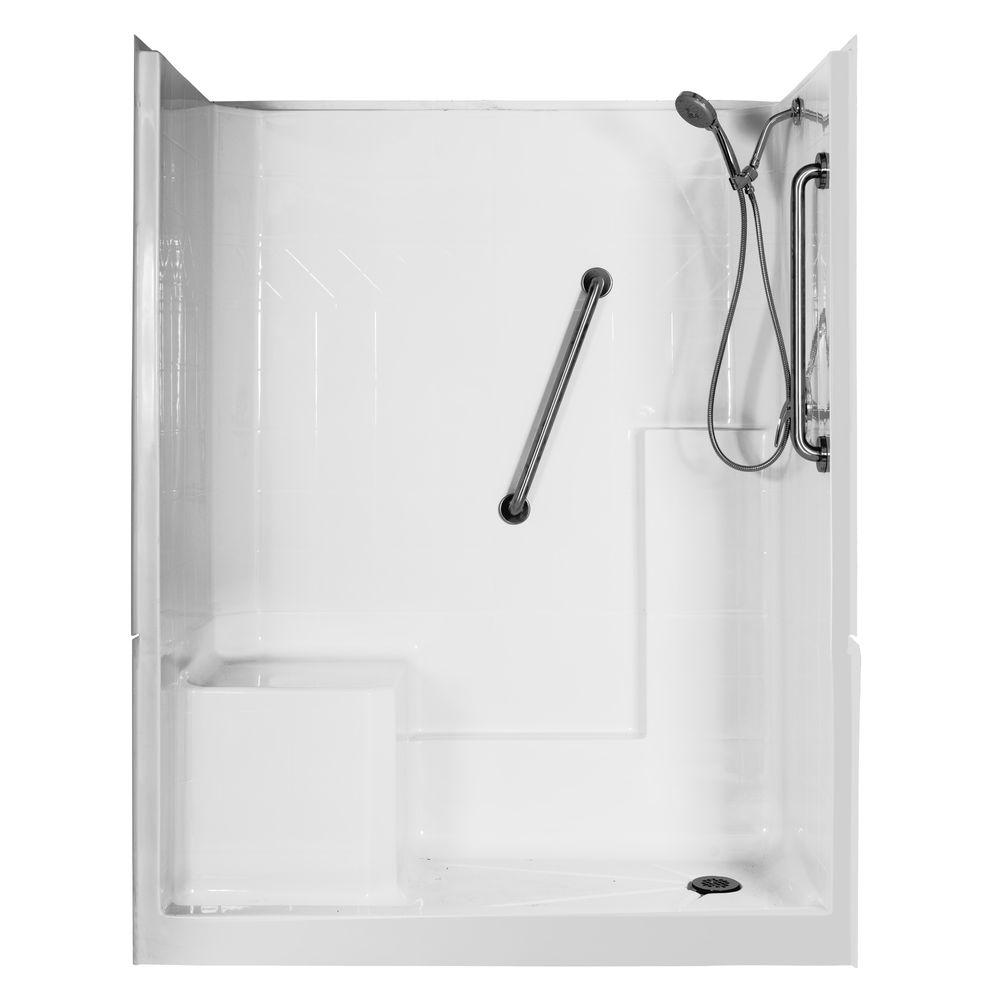 Dreamwerks 38 in. D x 38 in. W x 78 in. H Corner Shower Kit in White ...