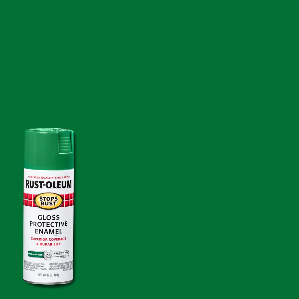 Rust-Oleum Stops Rust 12 oz. Protective Enamel Gloss Emerald Spray ...