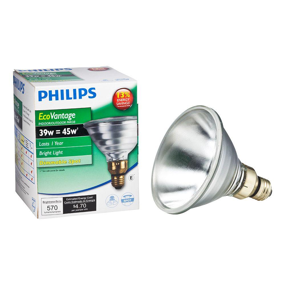 Philips 45-Watt Equivalent Halogen PAR38 Indoor/Outdoor Spotlight Bulb ... Philips 45-Watt Equivalent Halogen PAR38 Indoor/Outdoor Spotlight Bulb ...