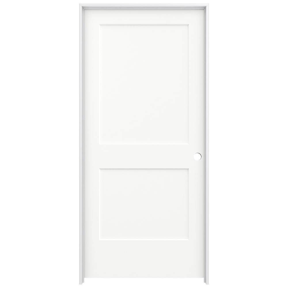 JELD-WEN 36 in. x 80 in. Monroe Weathered Stone Left-Hand Smooth Solid ...
