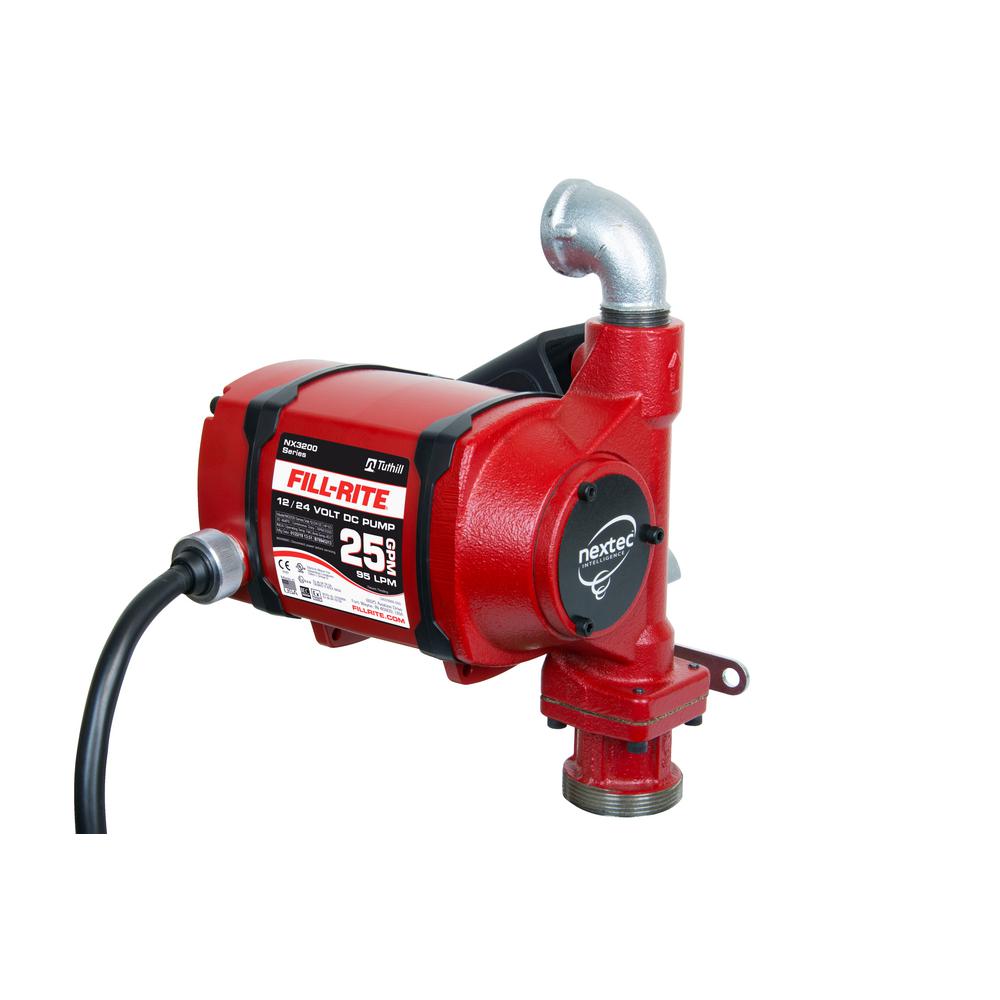 FILL-RITE 12-Volt/24-Volt 25 GPM 1/3 HP Nextec Fuel Transfer Pump (Pump ...