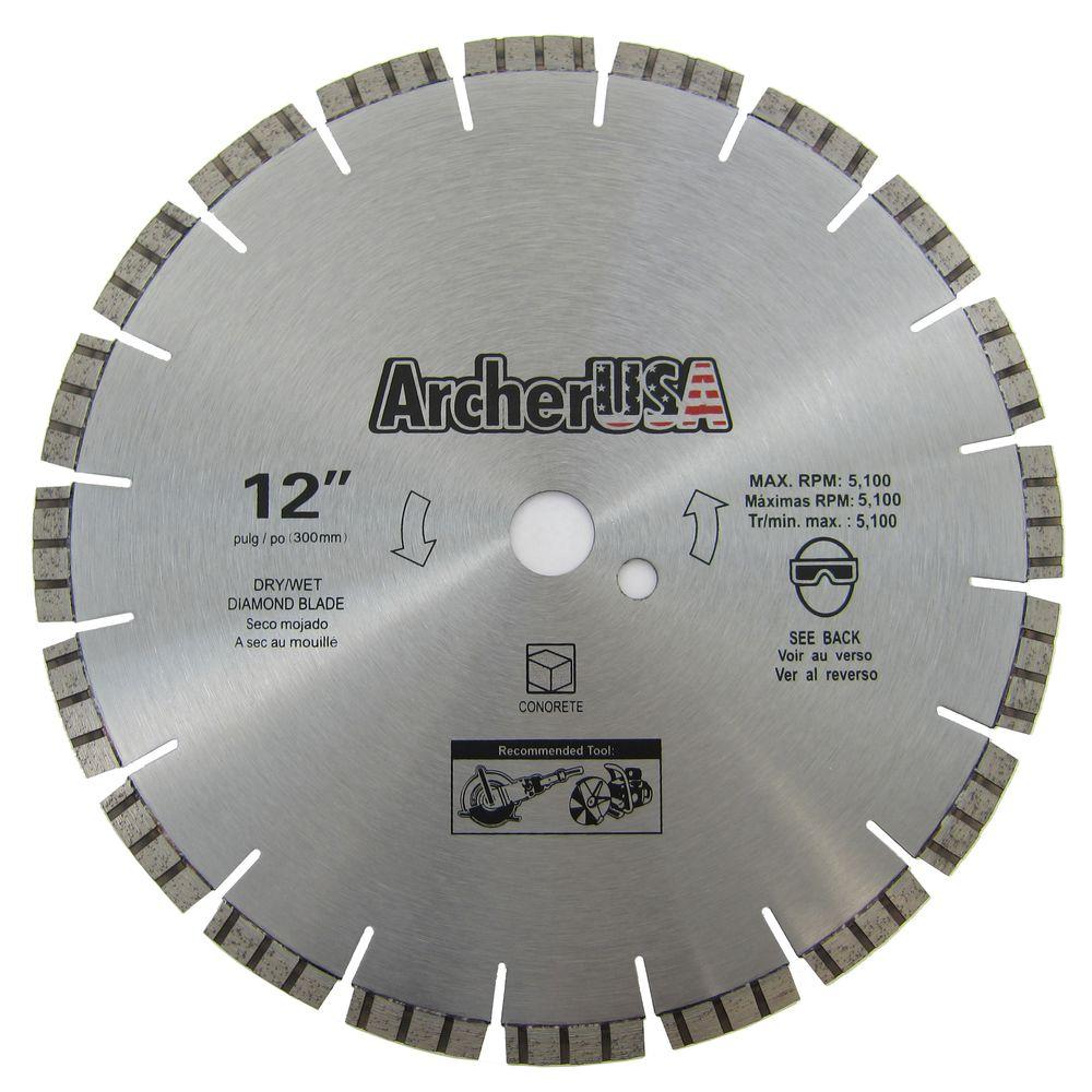 Archer USA 12 in. Diamond Blade for Concrete Cutting-LWCP12 - The Home ...