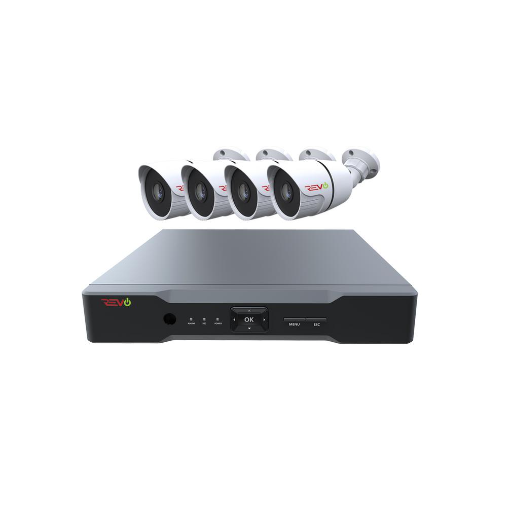Revo Aero HD 1080p 4-Channel Video Security System with 4 Indoor ...