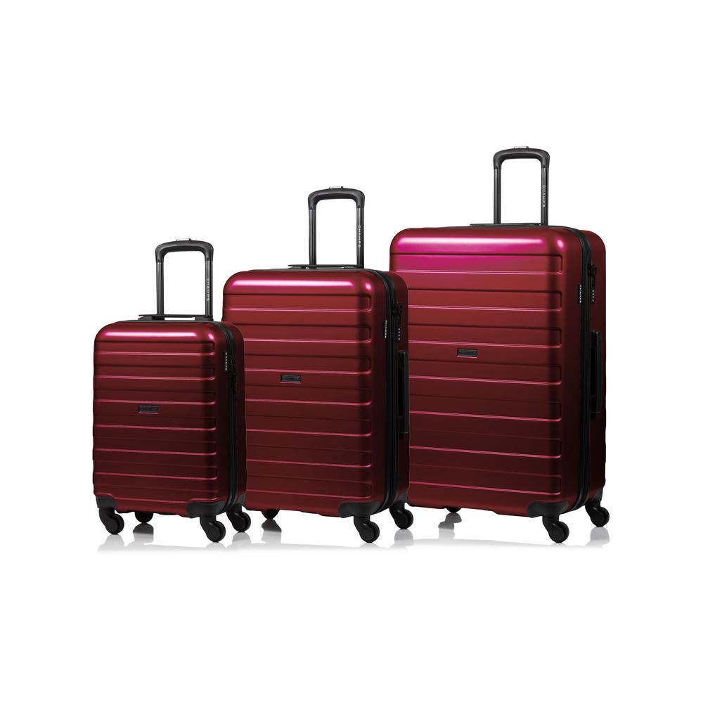 Elite Luggage 3-Piece Hardside Spinner Luggage Set, Red-EL09074R - The ...