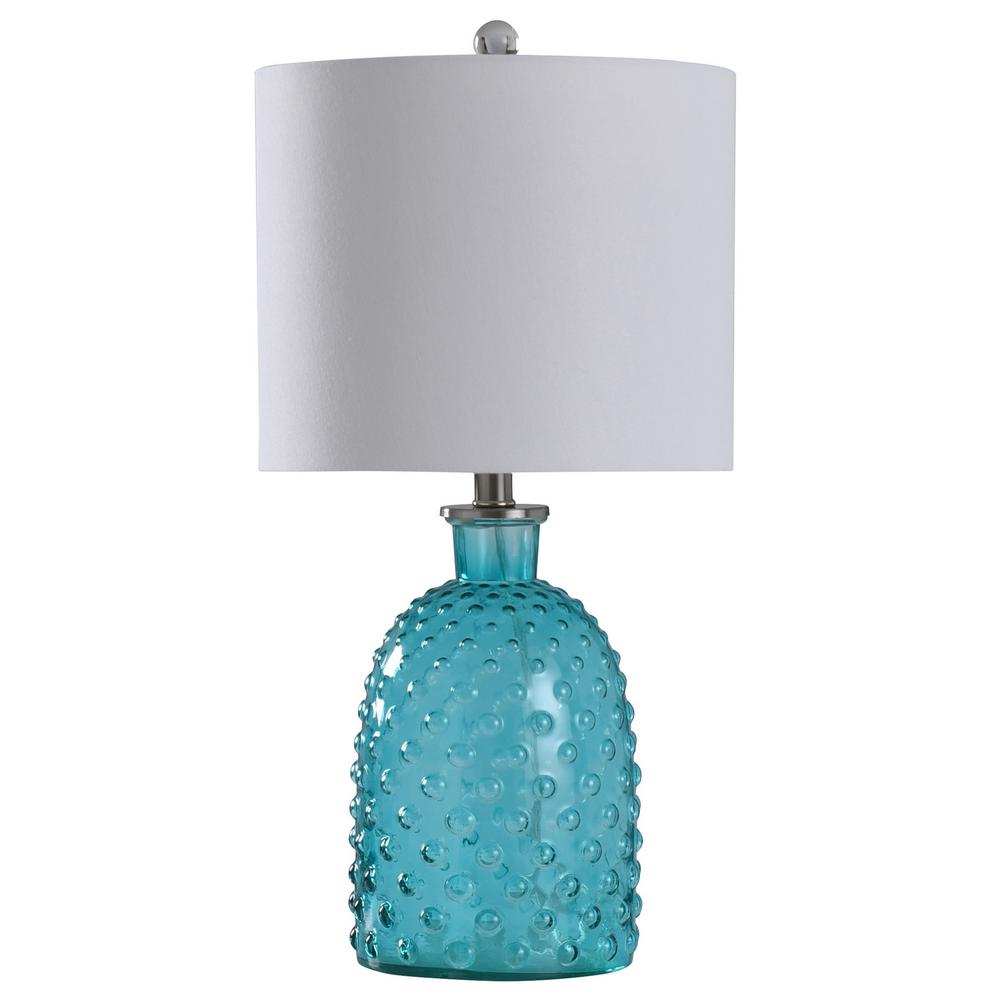 StyleCraft Textured 24 in. Bright Blue Bedside Lamp-L10161BDS - The ...