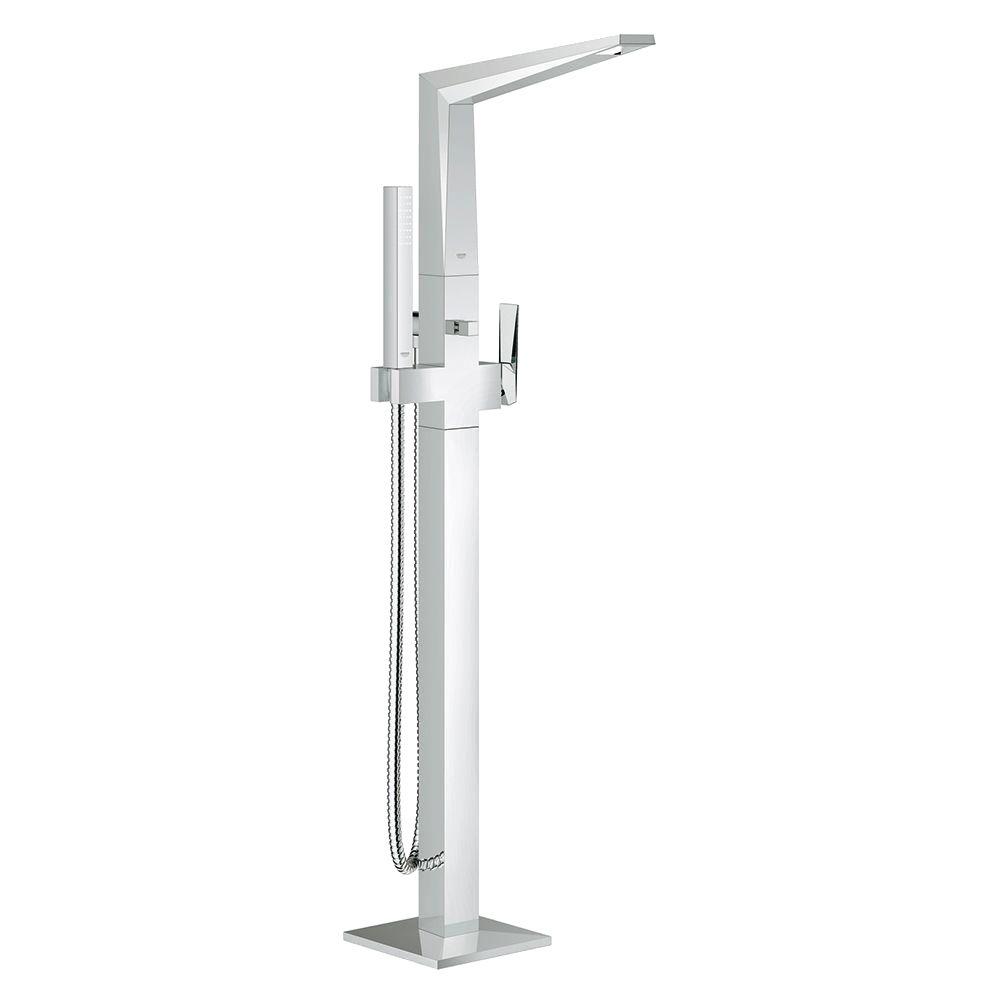 GROHE Allure Brilliant 1-Hole Floor-Mounted Tub Spout in StarLight ...