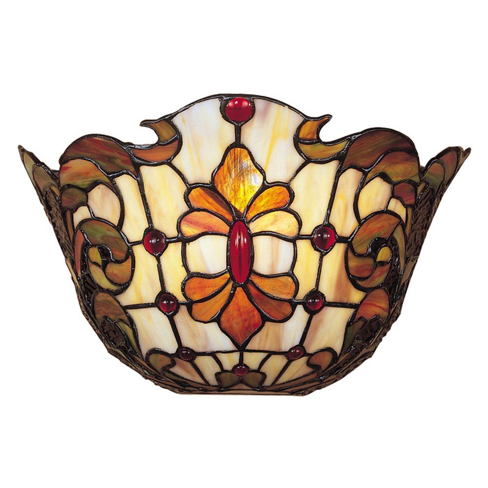 Dale Tiffany 1 Light White Leland Tiffany Sconce Tw100886 The Home Depot