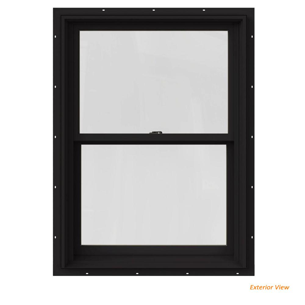 JELD-WEN 29.375 in. x 36 in. W-2500 Series Black Painted Clad Wood ...