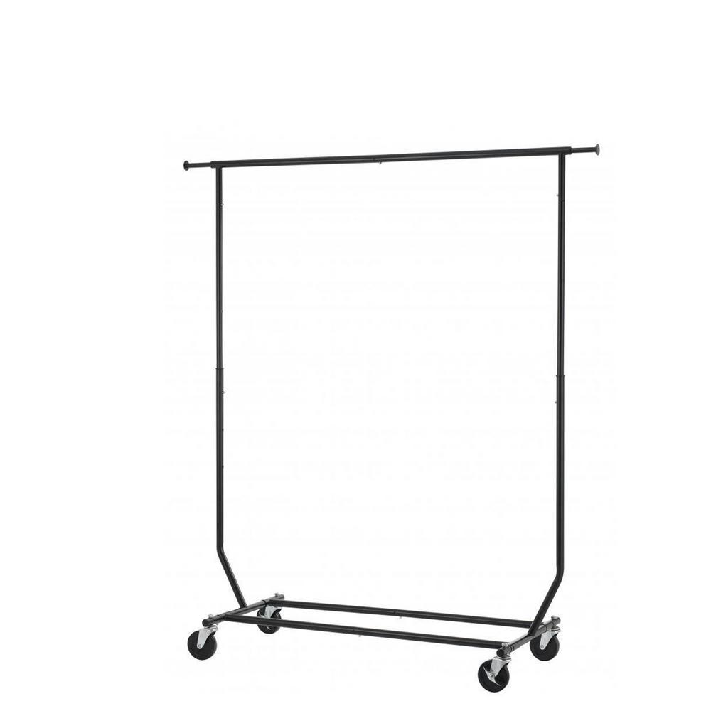 Heavy Duty Commerial Black Steel Collapsible Clothes Rack with Wheels ...