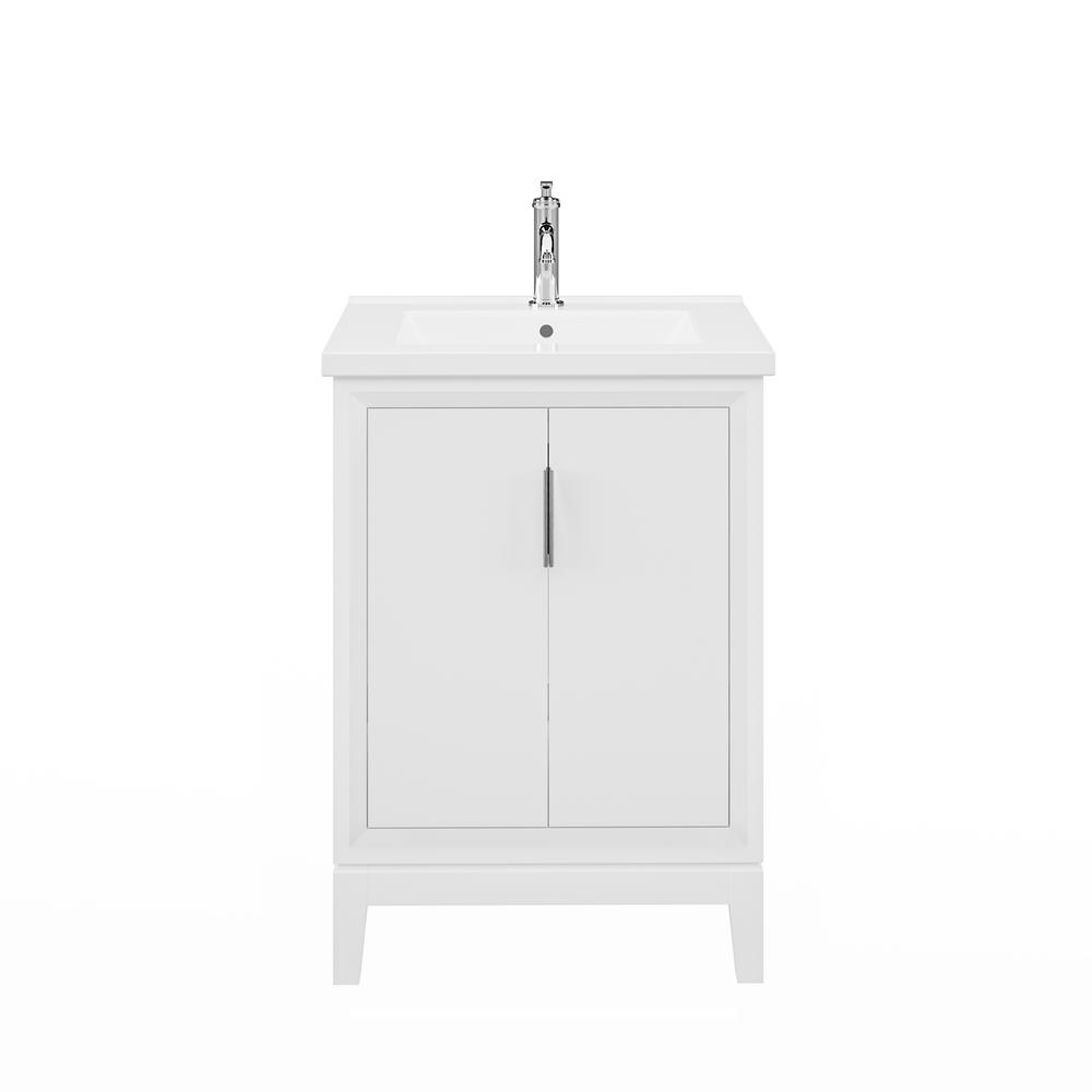 Water Creation Elise 24.5 in. W x 18 in. D Bath Vanity in Pure White ...