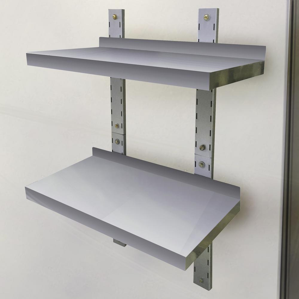 Sportsman 2 Shelf 24 In Stainless Steel Wall Mounted Shelf 802719 Sportsman 2 Shelf 24 In Stainless Steel Wall Mounted Shelf 802719