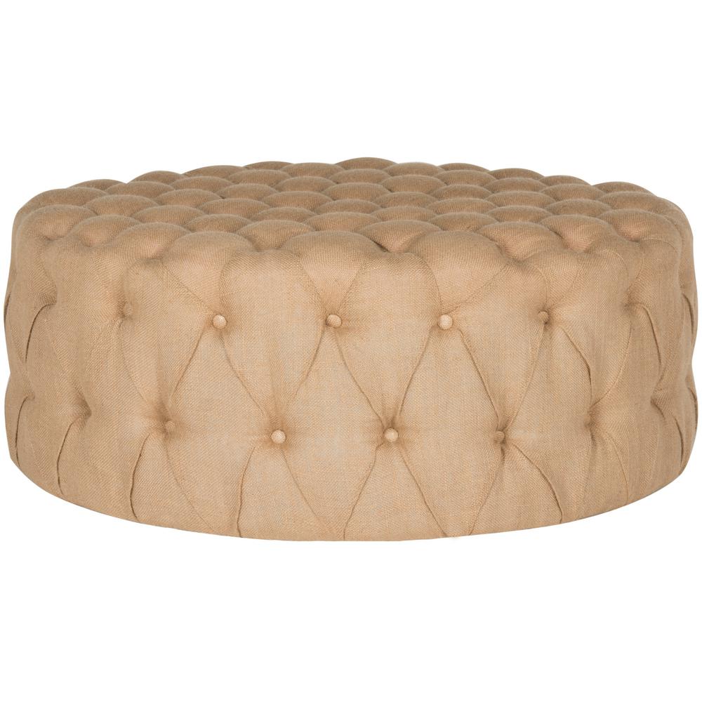 Safavieh Charlene Beige Tufted Ottoman-MCR4638C - The Home Depot