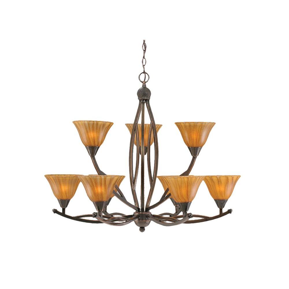 Filament Design Concord 9-Light Black Copper Chandelier with Amber ...