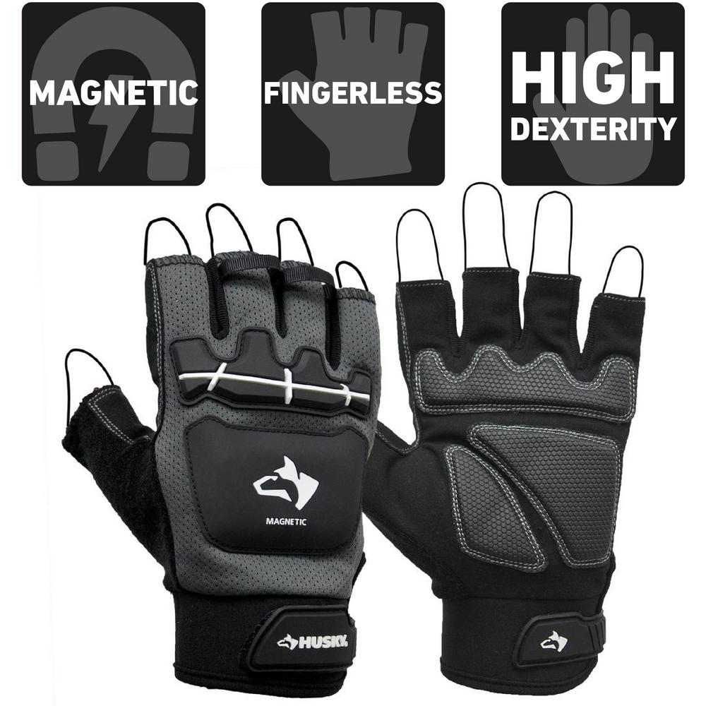 Husky Medium Pro Fingerless Magnetic Mechanics Glove-006-345 - The Home ...