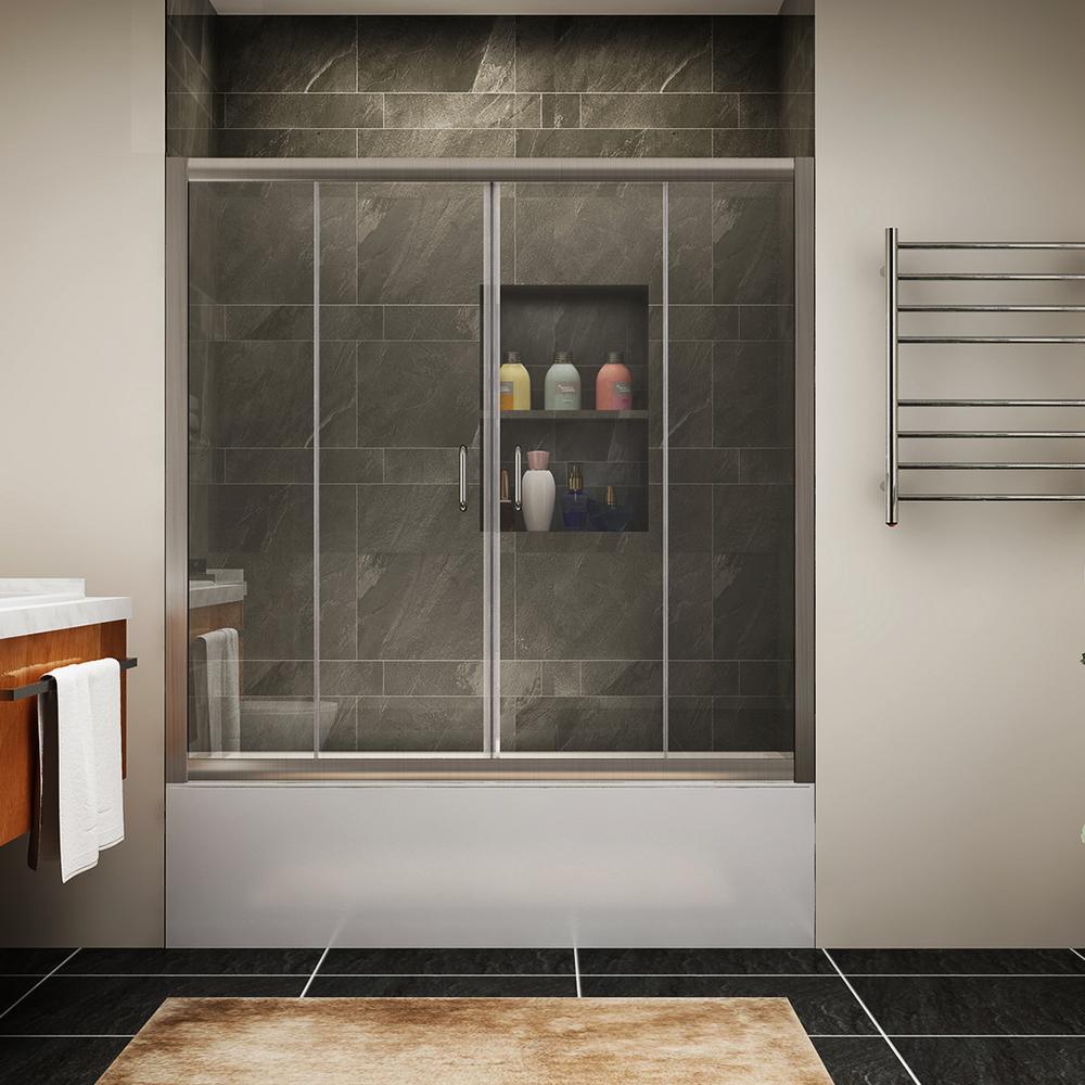 Boyel Living 60 in. W x 62 in. H Semi-Frameless, Bypass Shower Door ...