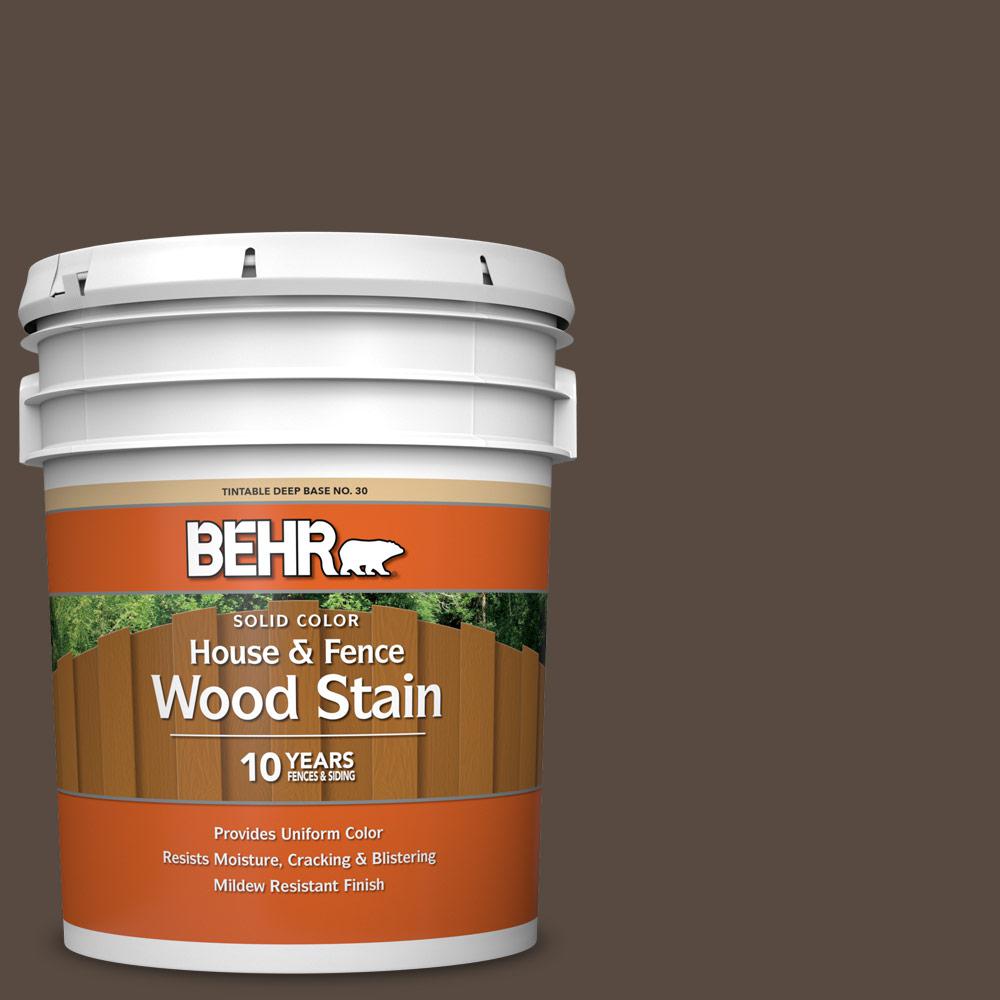 BEHR 5 gal. #PPU5-19 Dark Truffle Solid Color House and Fence Exterior ...