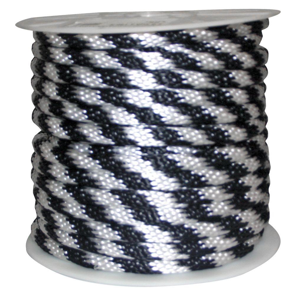 Rope King 5/8 in. x 140 ft. Solid Braided Poly Rope White and Black-SBP ...