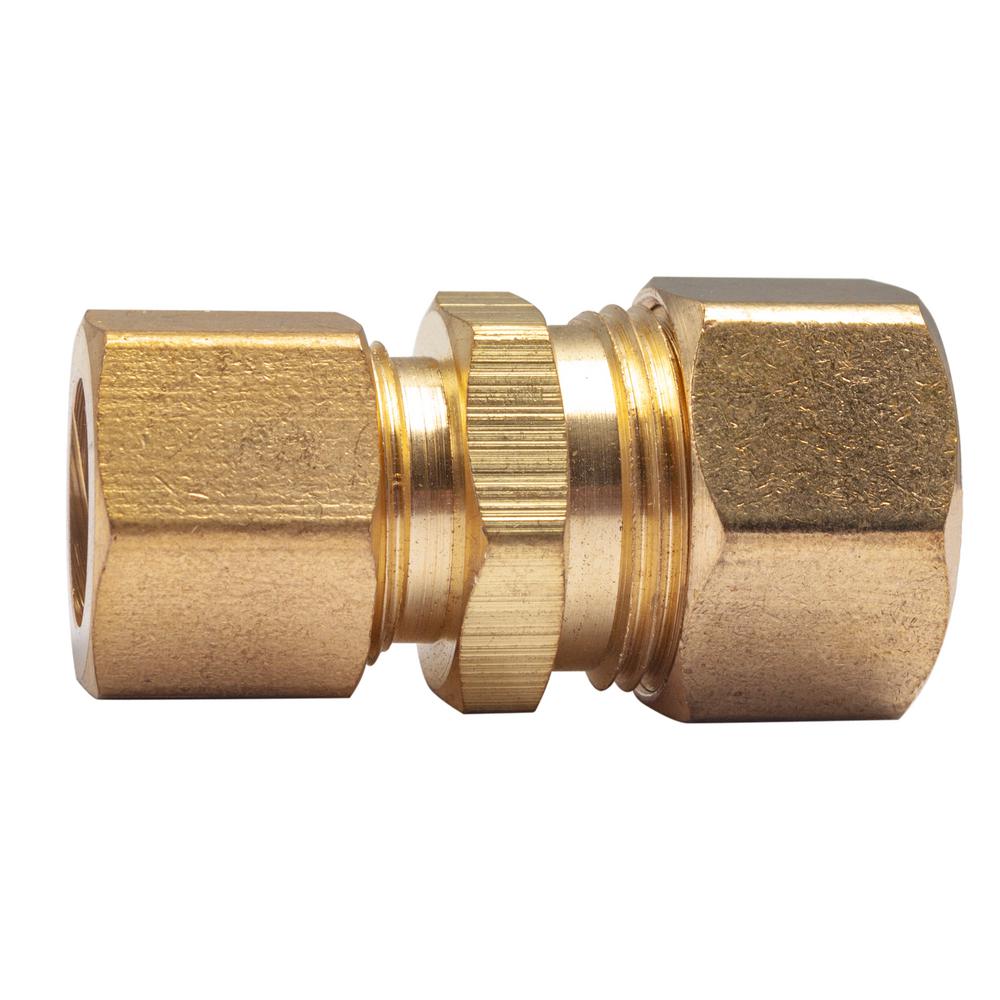 LTWFITTING 5/8 in. O.D. x 1/2 in. O.D. Brass Compression Reducing ...